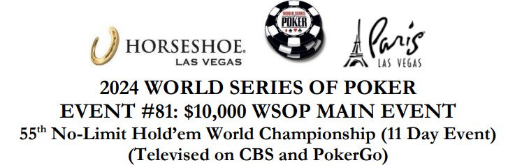 WSOP 2024 Summer Structure Sheets Released